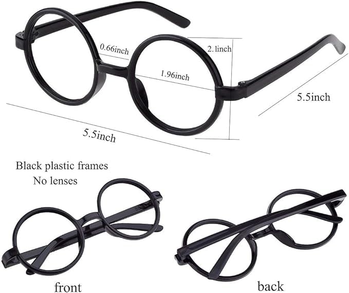 Snapklik.com : OPENDGO 20 PCS Wizard Glasses Set Black Round Frame No ...