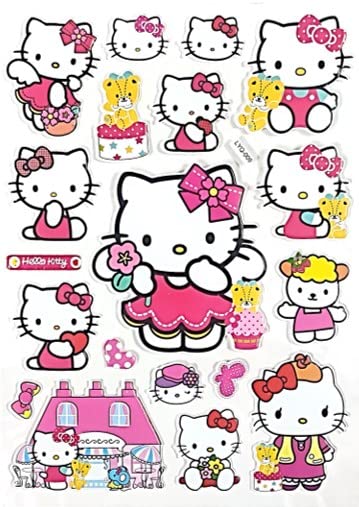 UNIq Funky Hello Kitty Stylish 3D Puffy Big Size Non-Toxic Waterproof ...