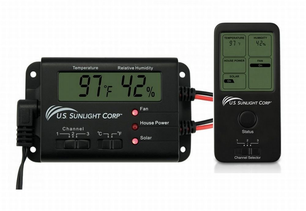 Us Sunlight Solar Sc12 Solar Attic Fan Controller And Remote ...