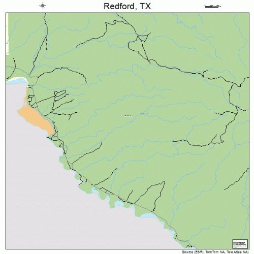 Large Street & Road Map of Redford, Texas TX - Printed poster size wall ...