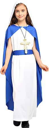 Amazon.com: Kids Boys Girls Jesus Virgin Mary Costume Biblical Dress ...