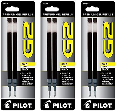 Amazon.com : Pilot, G2 Gel Ink Refills, Ultra Fine Point 0.38 mm, Black ...