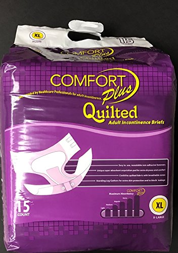 Amazon.com: Comfort Plus Comfort Plus Quilted Adult Diapers 15 Per Pack ...