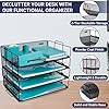 Amazon.com: Stackable Paper Tray Desk Organizer – 4 Tier Metal Mesh ...