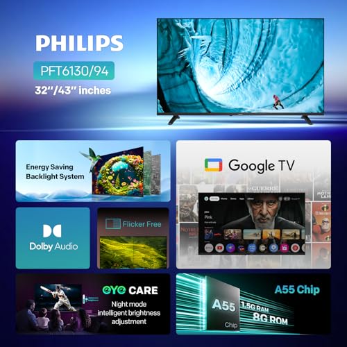 Philips 80 cm (32 inch) Mirage Series - Frameless HD Smart LED Google ...