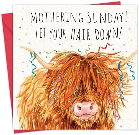 Amazon.com : Twizler Funny Mothering Sunday Card - Scottish Highland ...
