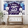 Amazon.com: Happy 25th Birthday Banner Backdrop Navy Blue Balloons ...