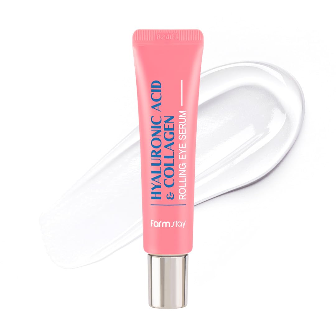 Amazon.com: Farmstay Hyaluronic Acid & Collagen Rolling Eye Serum for ...