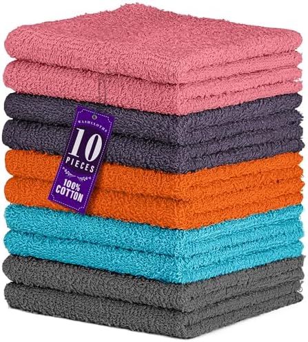 Amazon.com: DecorRack 10 Pack 100% Cotton Wash Cloth, Luxurious Soft ...