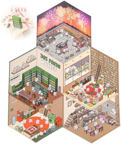 DIY 3D House Stickers 8 Sets and 2Pcs Tweezers, 3D Sticker Scene Fun ...