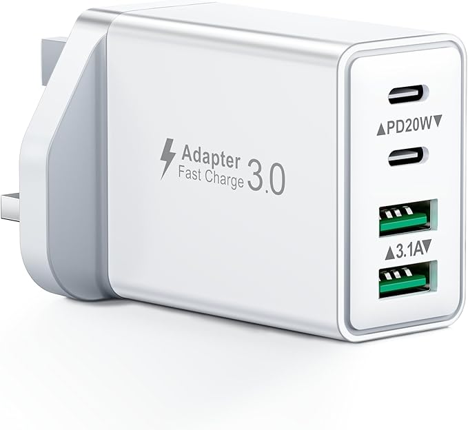 USB C Plug Fast Charge, 40W Multi USB Plug Fast Charger UK Charging ...