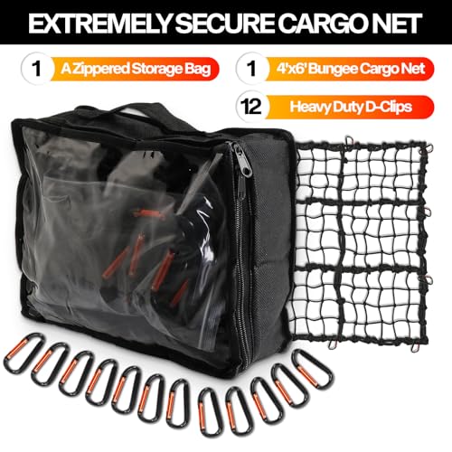 Snapklik.com : TKKEUEP 4 X 6 Cargo Net For Pickup Truck Bed,Trailer,Car ...