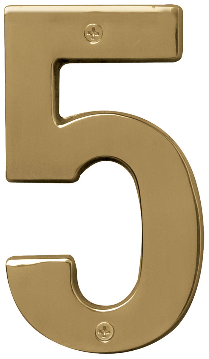 Amazon.com: Hy-Ko Products BR-51PB/5 Prestige House Number 5 (FIVE) 5 ...