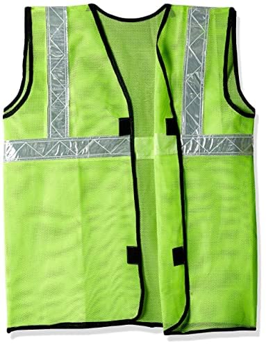 Green Work Wear Reflective Front & Back Reflector Strips Safety Jacket ...
