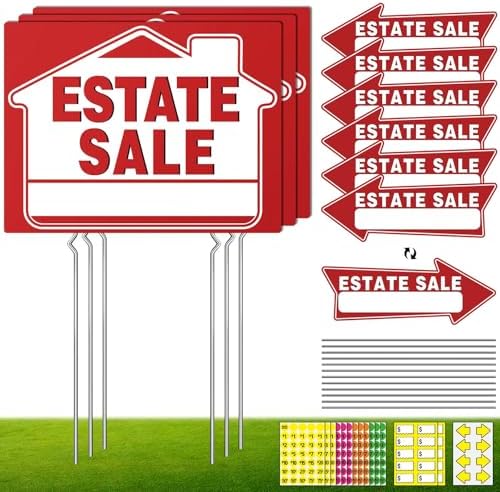 Amazon.com: 14Pcs Estate Sale Signs,17" x 13",Estate Sale Arrows Yard ...