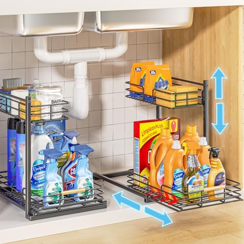 Amazon.com - Fixwal 2 Pack Under Bathroom Sink Organizer and Storage, 2 ...