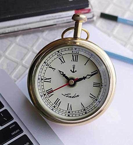 Aesthetic 3 Inch Paper Weight Brass Table Clock Antique Table Clock ...