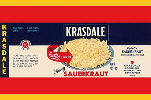 an American can Label for Sauerkraut Instructions say Heat and Serve ...