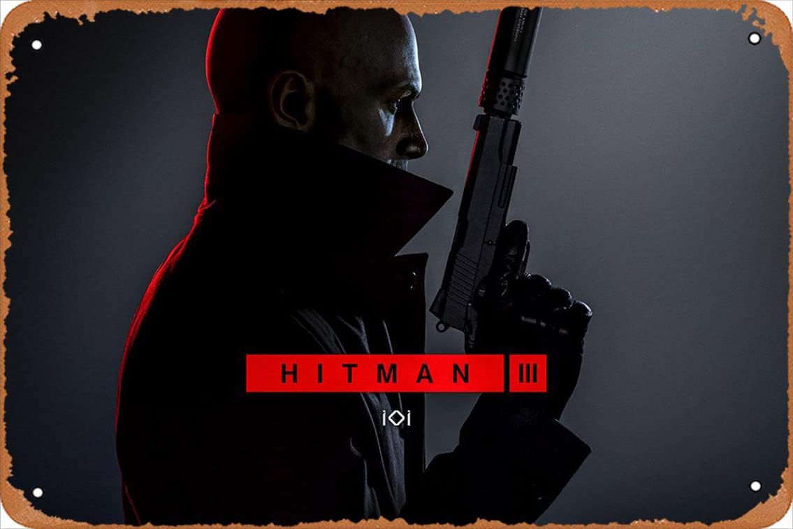 Amazon.com: Ysirseu Hitman 3 Video Game Poster Tin Sign for Wall ...