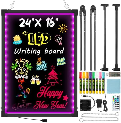 Amazon.com : Slsy Illuminated LED Message Writing Board Erasable Neon ...