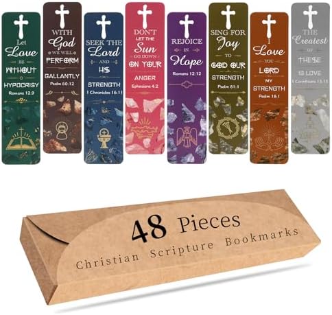 Amazon.com: 40 Pieces Religious Bookmarks Vintage Wooden Christian ...
