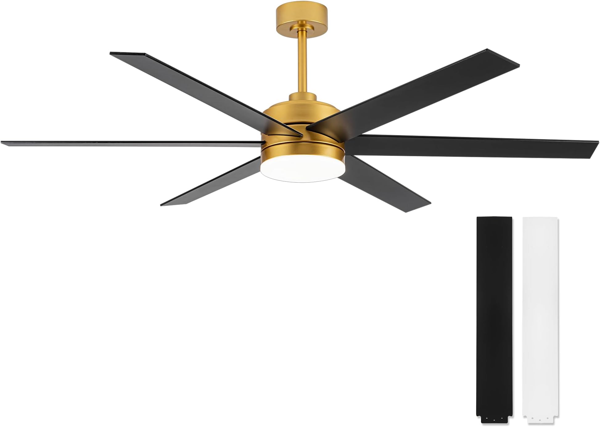 Amazon.com: Breezary Gold & Black Ceiling Fans with Lights, 56 Inch 8 ...