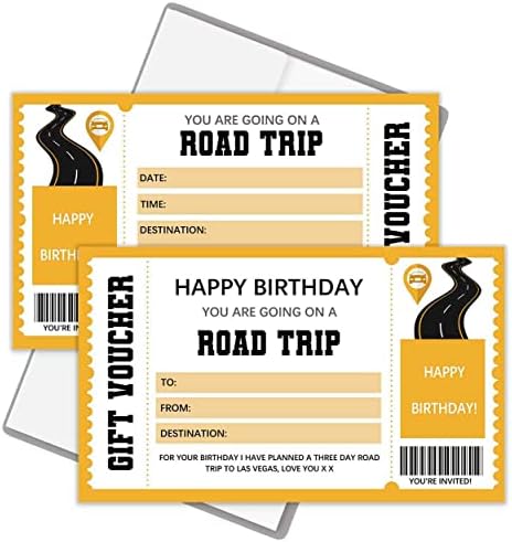 Amazon.com : QZCYU Road Trip Ticket. Weekend Surprise Trip Reveal ...