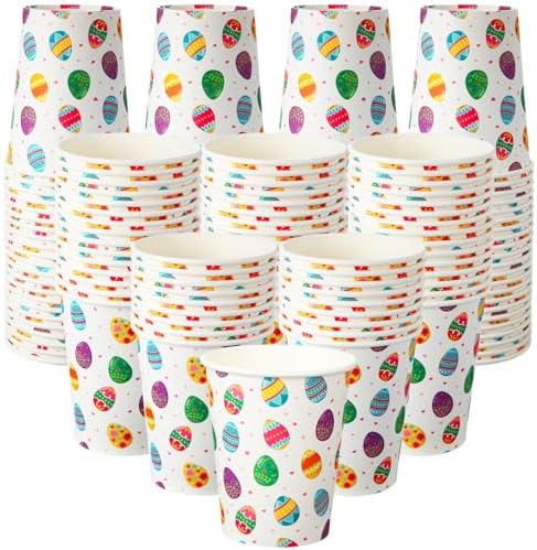 Amazon.com: Maxcheck 100 Pack Easter Disposable Paper Cups Bulk 9 oz ...