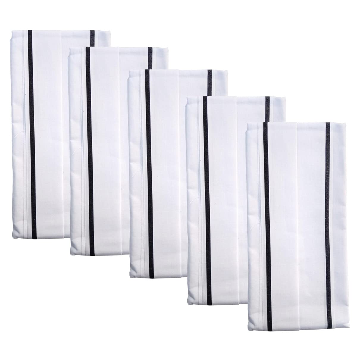 IGNOTO (Pack of 5 Handloom White Cotton Bath Towel/Kerala Thorthu ...