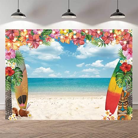 Amazon.com : Summer Hawaii Beach Party Backdrop Aloha Party Photo ...