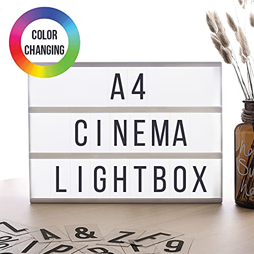 Buy Large A4 Cinematic Light Box with Remote Control and 211 Letters ...