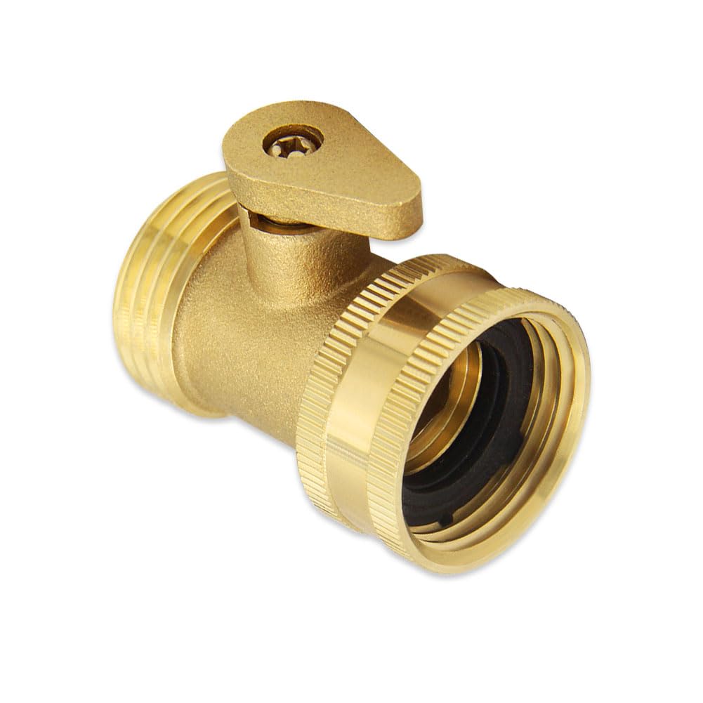 Snapklik.com : Hooshing Solid Brass Garden Hose Shut Off Valve 3/4" GHT ...