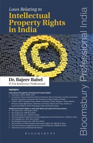 Buy Laws relating to Intellectual Property Rights in India Book Online ...