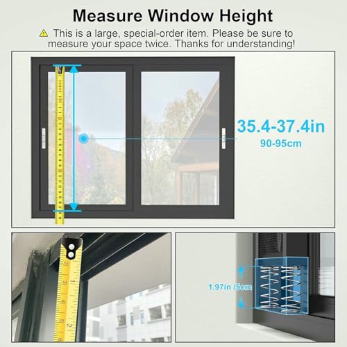 Vertical Window Exhaust Fan for Sliding Windows, Punch-Free Silent Slim ...