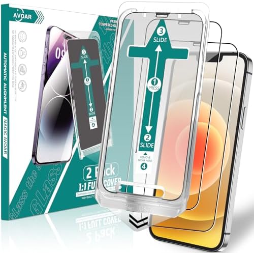 Amazon.com: MAGIC JOHN 2 Pack for iPhone 12/iPhone 12 Pro 6.1 inch Tempered Glass Screen ...