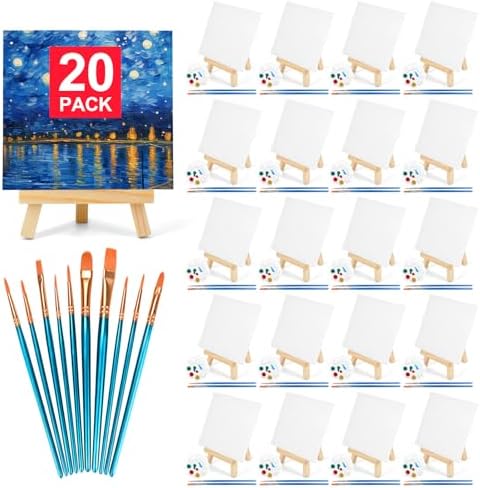 Amazon.com: Gredak Mini Canvases for Painting with Easel Set, Pack of ...