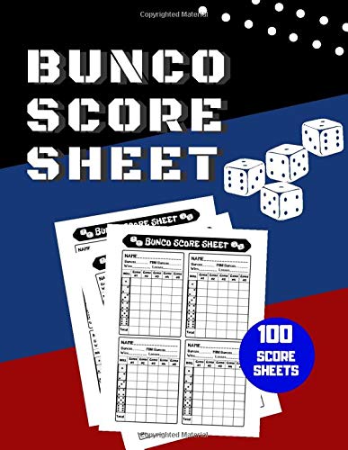 Buy Bunco Score Sheet: V.22 100 Bunco Score Pad for Dice game / Bunco ...