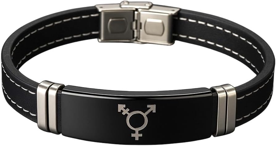Amazon.com: Strongest Link Transgender Pride LGBTQ Black Rubber ...