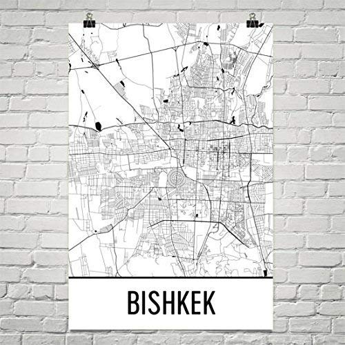 Bishkek Map, Bishkek Art, Bishkek Print, Bishkek Kyrgyzstan Poster ...