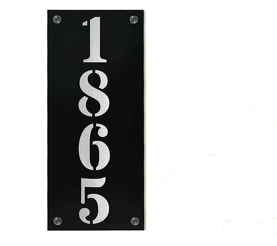 Modern House Sign Vertical With Black Aluminum Acp And Silver ...