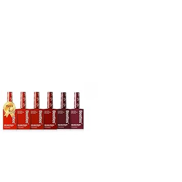 Amazon.com : Beetles Red Gel Nail Polish Set with Short Oval Tipex ...