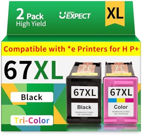 Amazon.com: LemeroUexpect Remanufactured 67XL Ink Cartridges ...