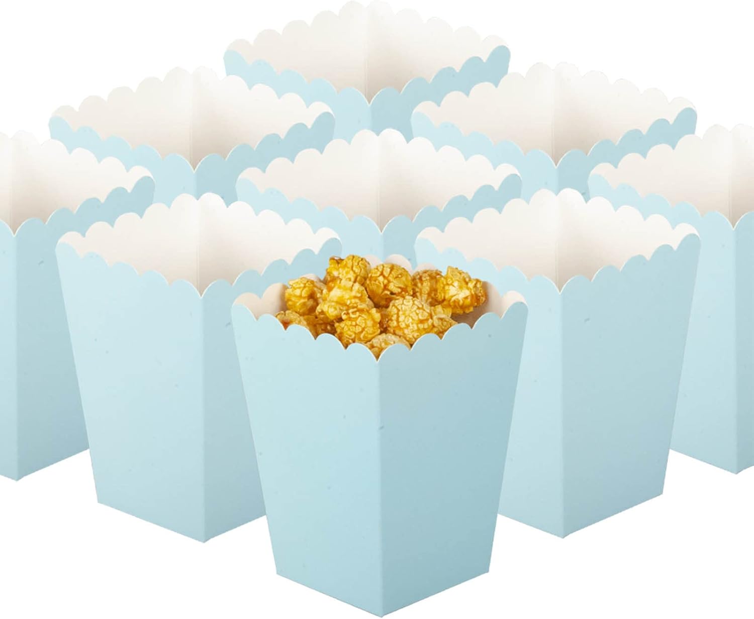 Amazon.com: Light Blue Popcorn Boxes Set of 36 Mini Paper Popcorn Favor ...