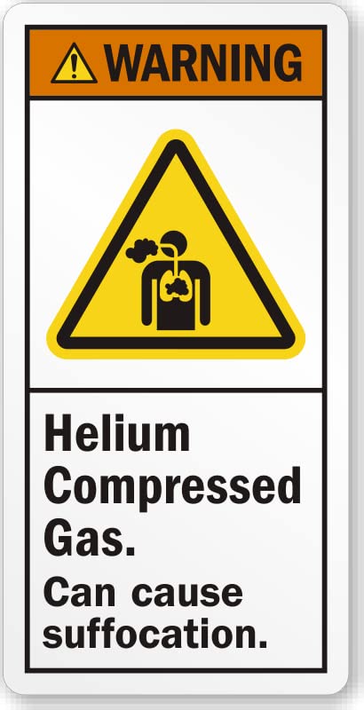 Warning Helium Compressed Gas. Can Cause Suffocation Sign Sticker ...