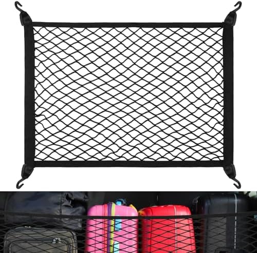 Haofy Cargo Net, 100 x 40CM Car Boot Net Adjustable Elastic Trunk Cargo ...