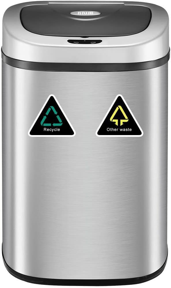 Maxkon 80L Motion Sensor Bin Dual Compartment Kitchen Rubbish Bin ...