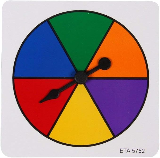 Amazon.com: hand2mind Rainbow Color Spinners, Probability Spinner, Dry ...