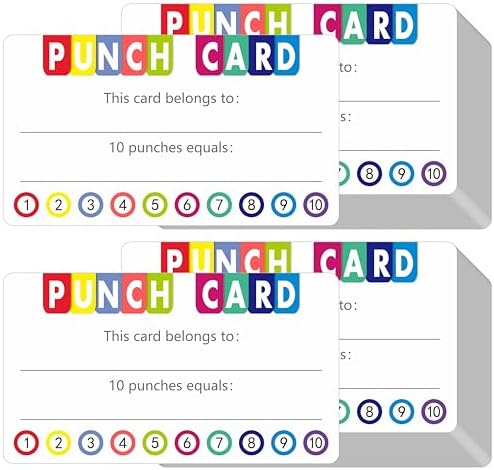 Amazon.com : 332 PCS Punch Cards, Incentive Reward Card Student Awards ...