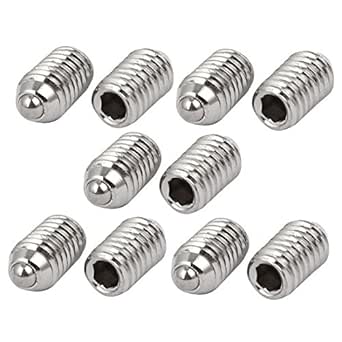 uxcell® M6x10mm 304 Stainless Steel Spring Hex Socket Ball Point Grub Set Screws 10pcs: Amazon ...
