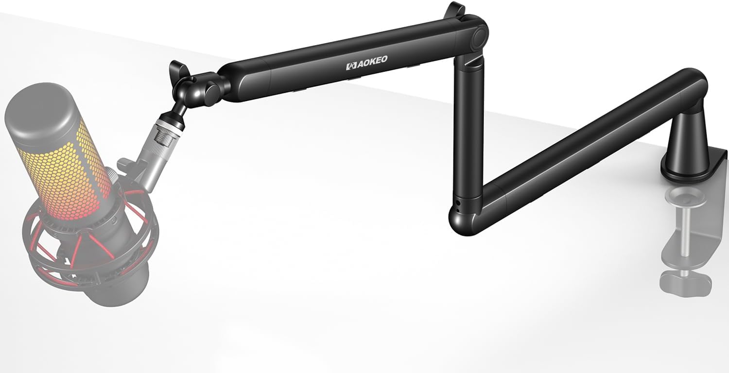 Amazon.com: Microphone Arm,Aokeo AK-55 Desk Low Profile Adjustable Mic ...
